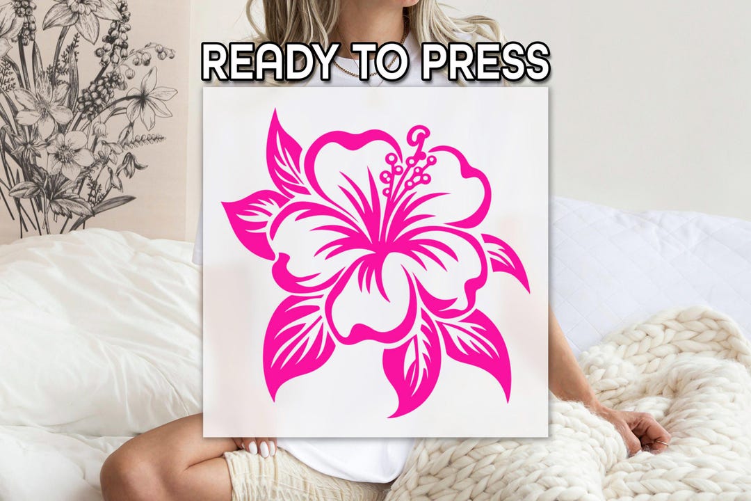 Island Hibiscus DTF Transfer, High Quality DTF, Hawaiian Flower Graphic ...