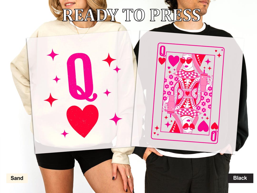 Valentine Queen DTF Transfer, Queen of Heart Print, Full Color DTF ...