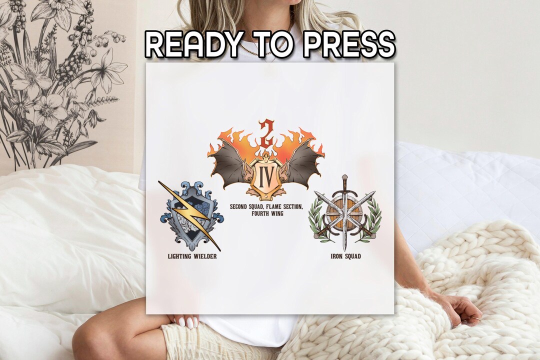 Fourth Wing DTF Transfer, Second Squad Flame Section DTF, Lighting Wielder, Iron Squad, Amazing ...