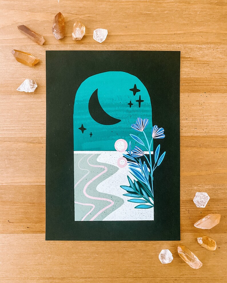 Moon Rising Art Print Multiple Sizes 8x10 - Etsy