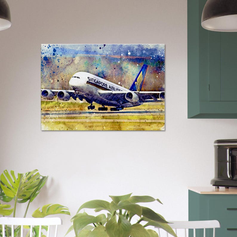 Singapore Airlines A380 Takeoff Watercolour | Aviation Wall Art ...