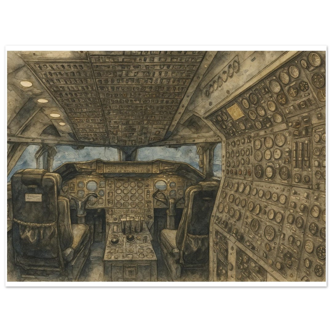 Concorde Cockpit – Watercolor Aviation Art| Fine Aviation Art Poster ...