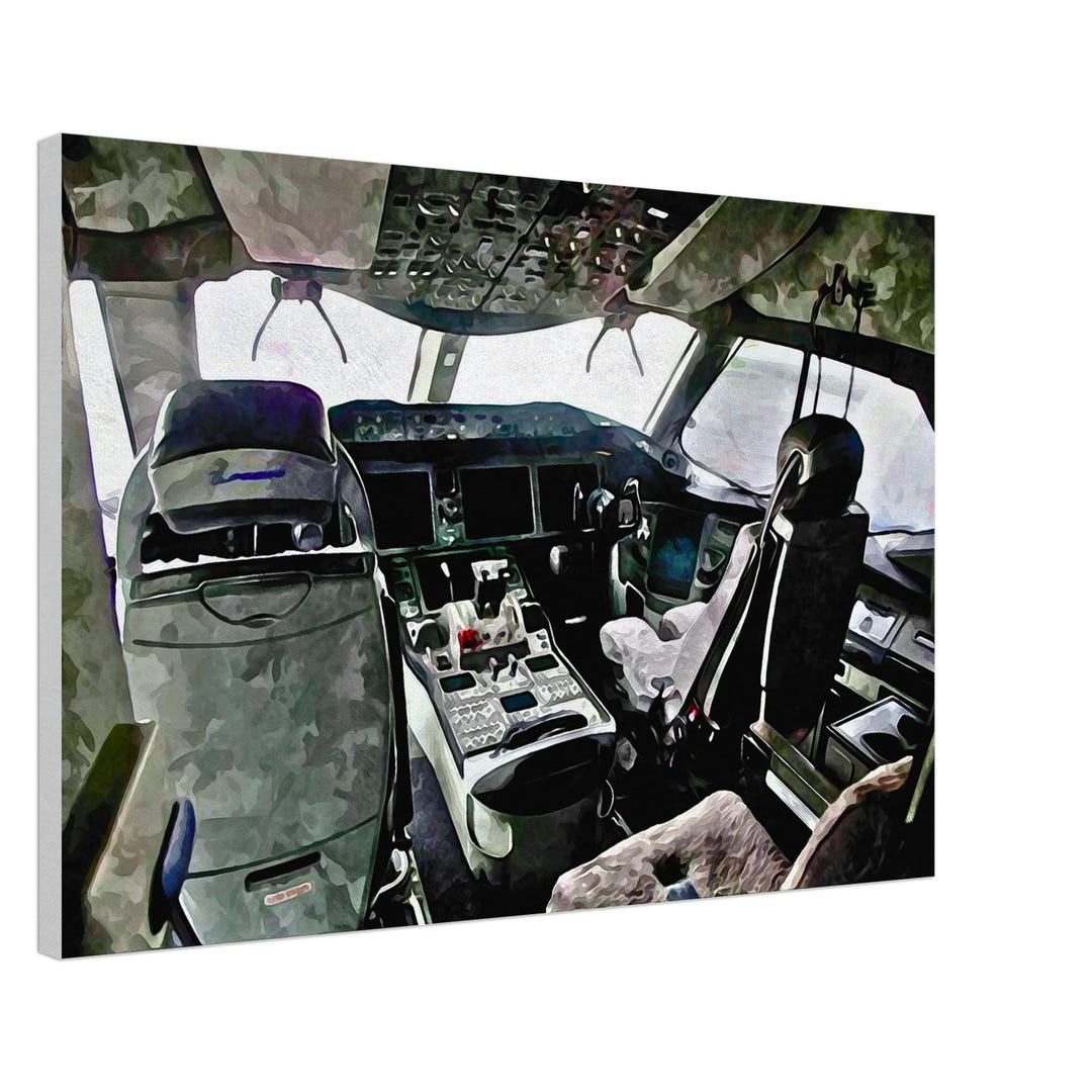 Boeing 787 Dreamliner Cockpit Watercolour Digital | Modern Flight Deck ...