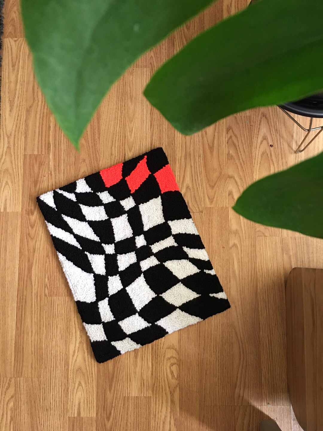 Wavy Checkered Rug Decor - Etsy