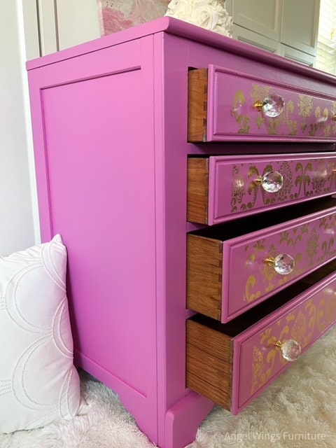 Dresser Painted Pink. Chest of Drawers Girls Bedroom, Nursery. Pink ...