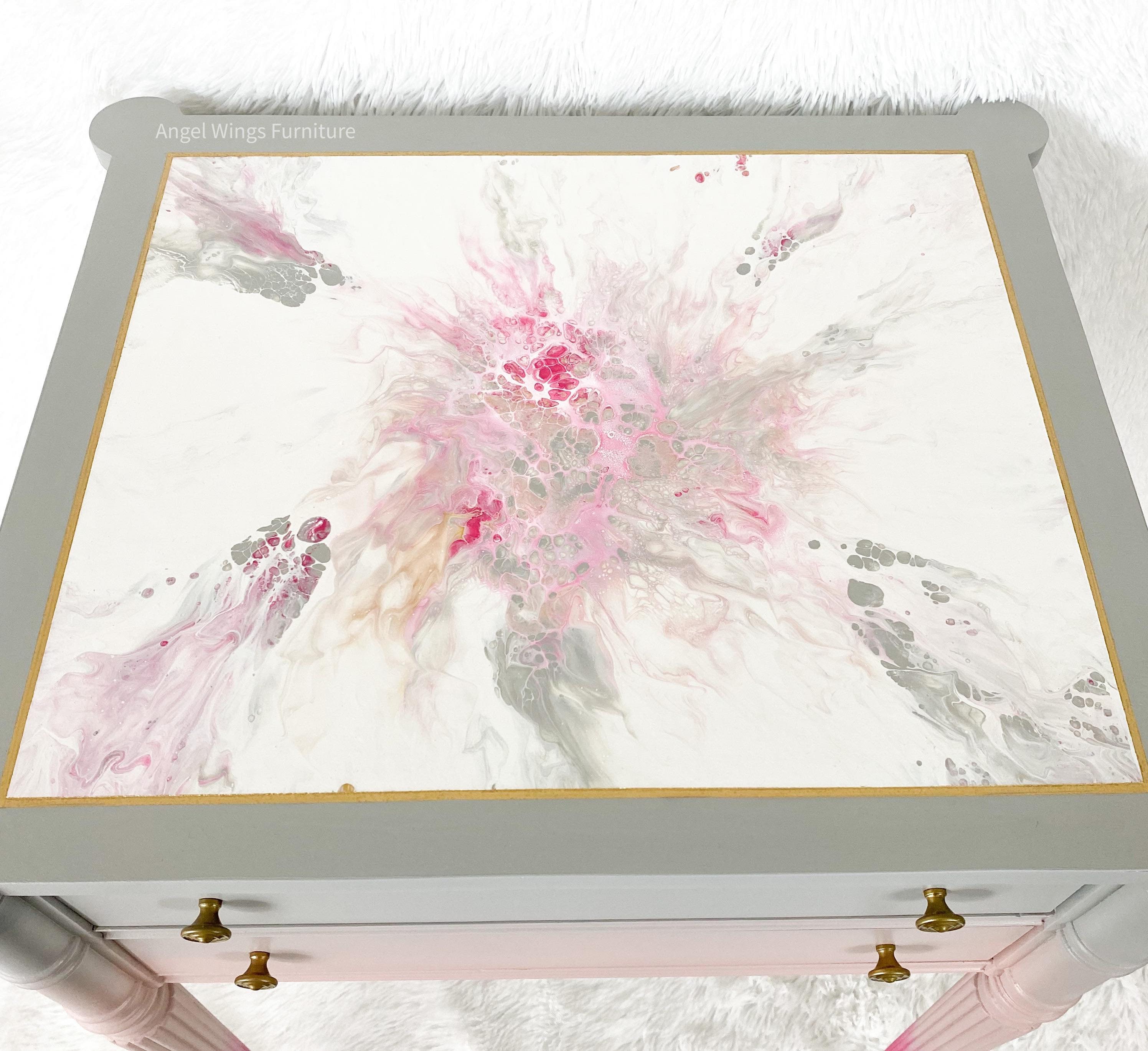 Federal Style Table. Boho Bedside Table Nightstand. Pink Gray - Etsy