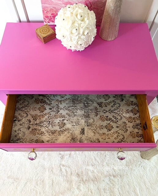 Dresser Painted Pink. Chest of Drawers Girls Bedroom, Nursery. Pink ...