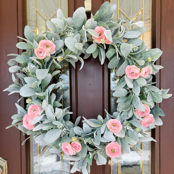 Pink Floral Wreath - Etsy