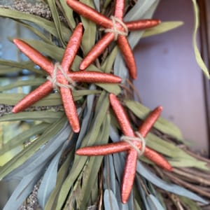 Fall Beach Wreath, Cascading Wreath With Starfish, Green and Copper ...