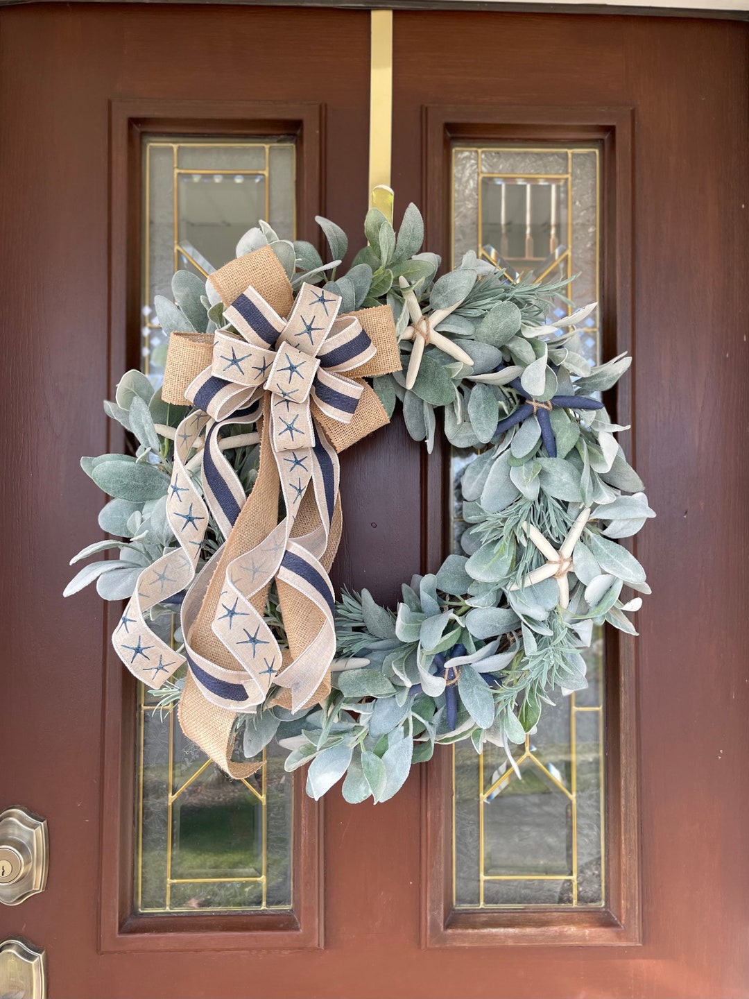 Nautical Wreath for Front Door, Coastal Wreath, Beach Theme Decor ...