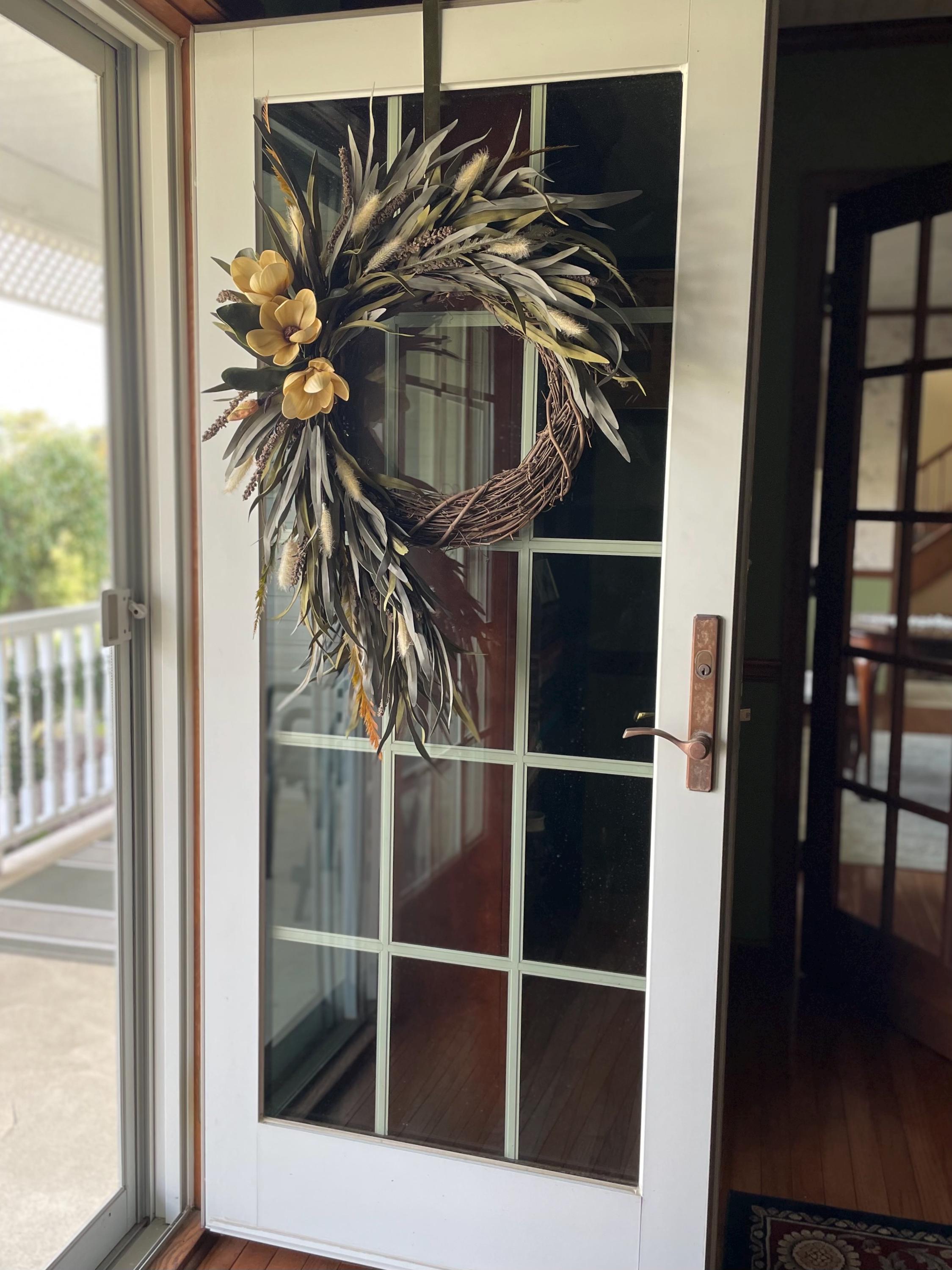 Neutral Fall Wreath, Large Cascading Wreath With Autumn Florals, Green ...
