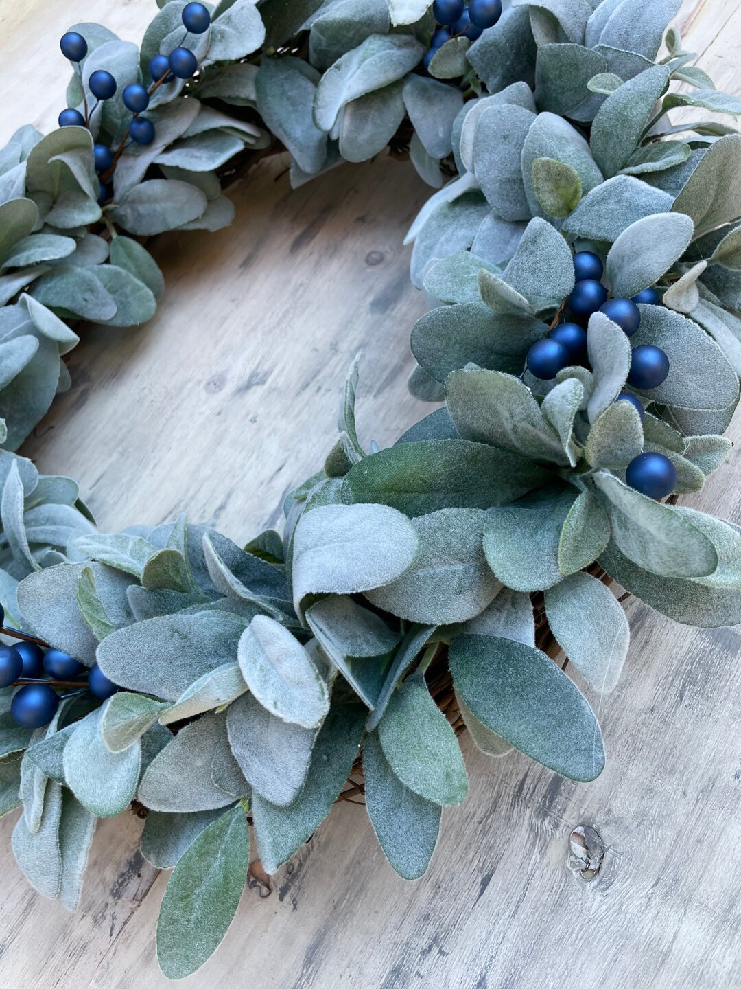 Christmas Wreath With Blue Berries for Front Door, Winter Wreath ...