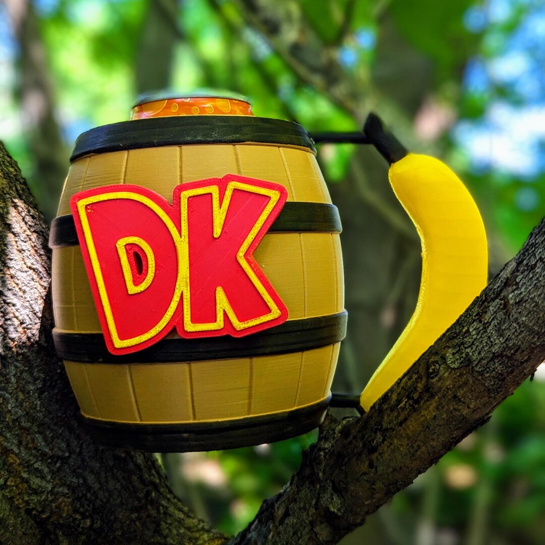 Donkey Kong Soda Can Mug - DK Barrel Mug With Banana Handle - Donkey ...