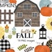 Fall Farmhouse Clipart Autumn Farm Clip Art Pumpkin Clipart | Etsy