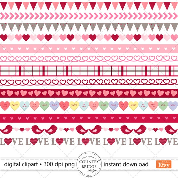 Valentines Borders - Etsy