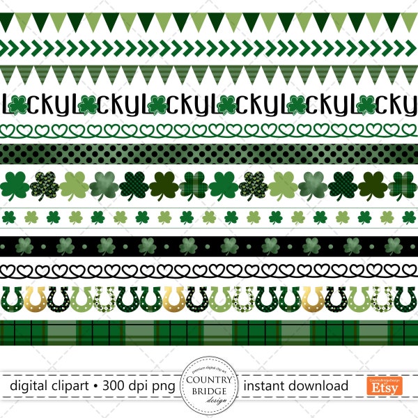 St Patricks Day Border Clipart - Etsy