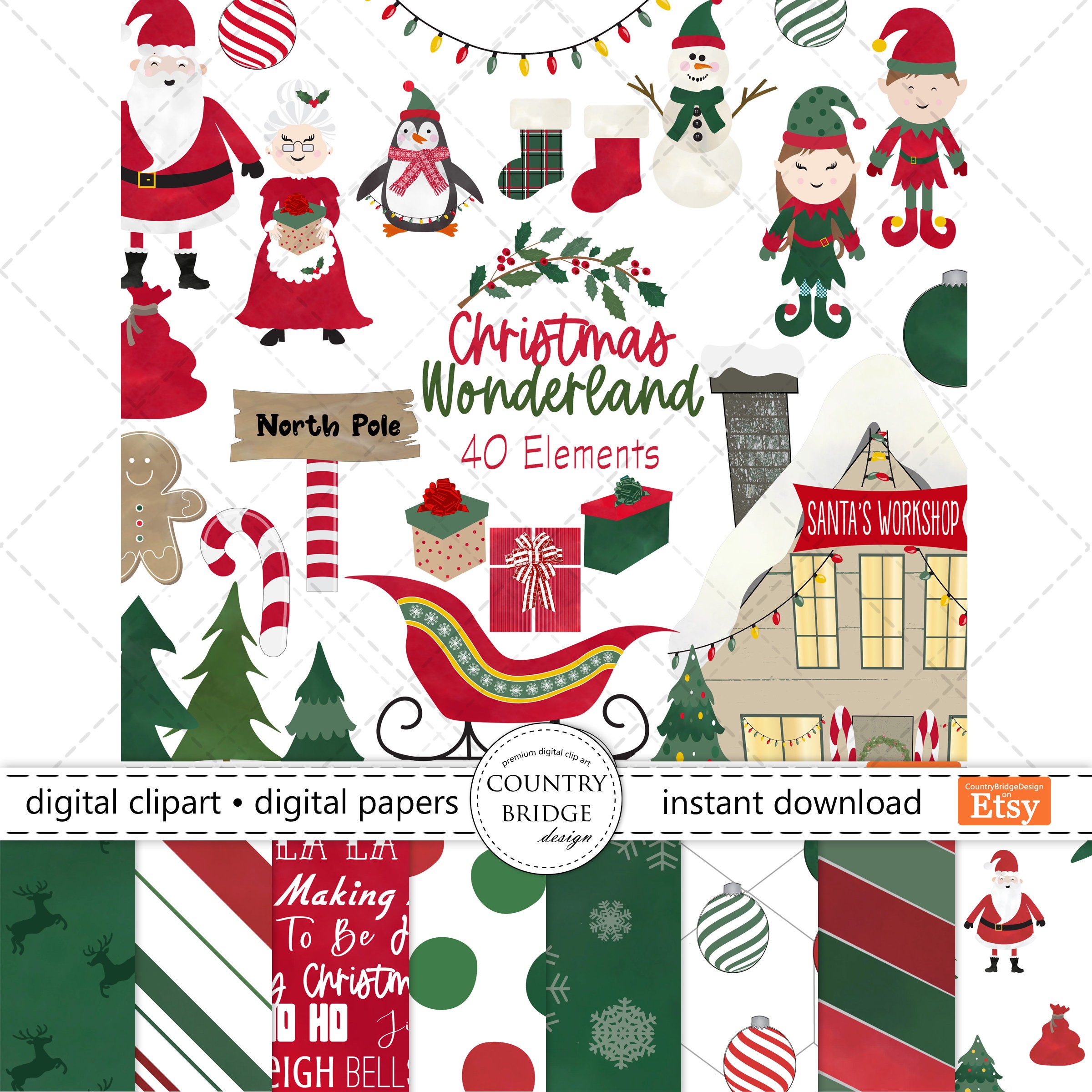 Santa North Pole Clipart