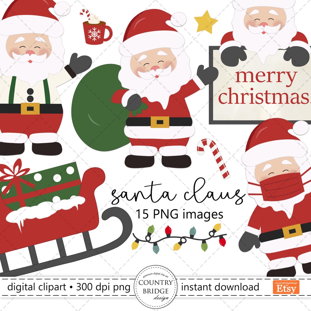 Santa Claus Clipart, Christmas Clipart, Christmas Clip Art, Santa Clip ...