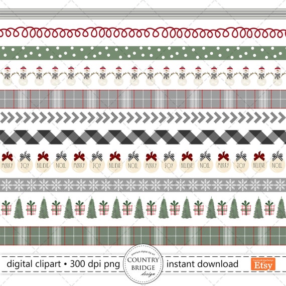 Christmas Borders Clipart Holiday Borders Clip Art Set | Etsy