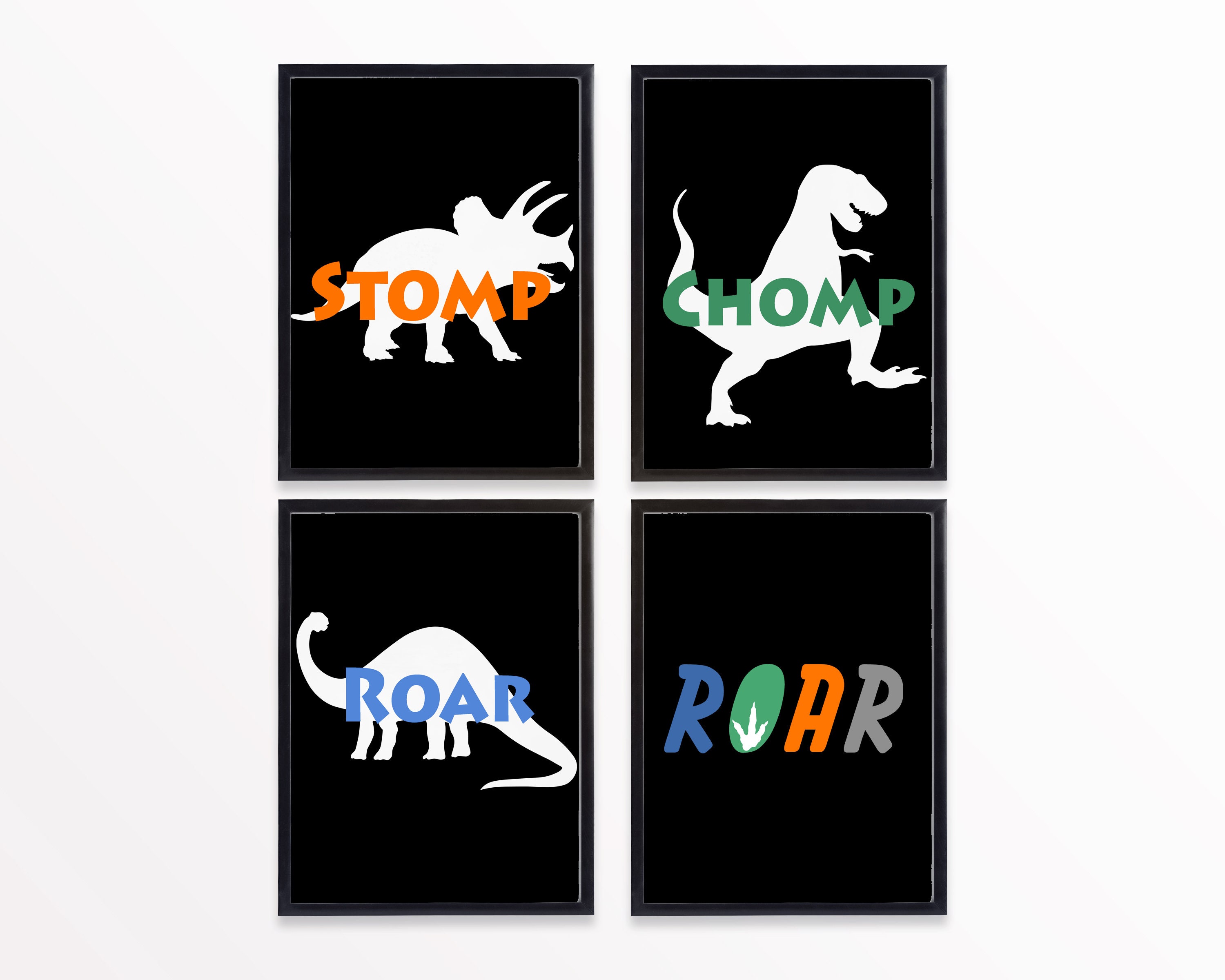 Dinosaur Prints Dinosaur Wall Decor Dinosaur Nursery Decor - Etsy