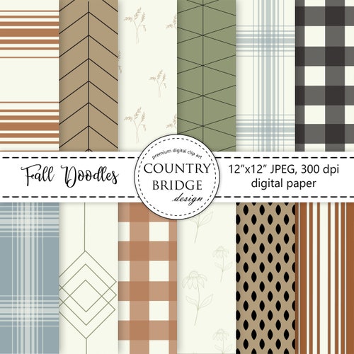Farmhouse Fall & Autumn Digital Paper Farmhouse Autumn - Etsy