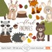 Woodland Animal Clipart & Digital Paper Bundle, Forest Animal PNG ...