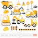 Construction Clipart & Digital Paper Bundle Construction - Etsy