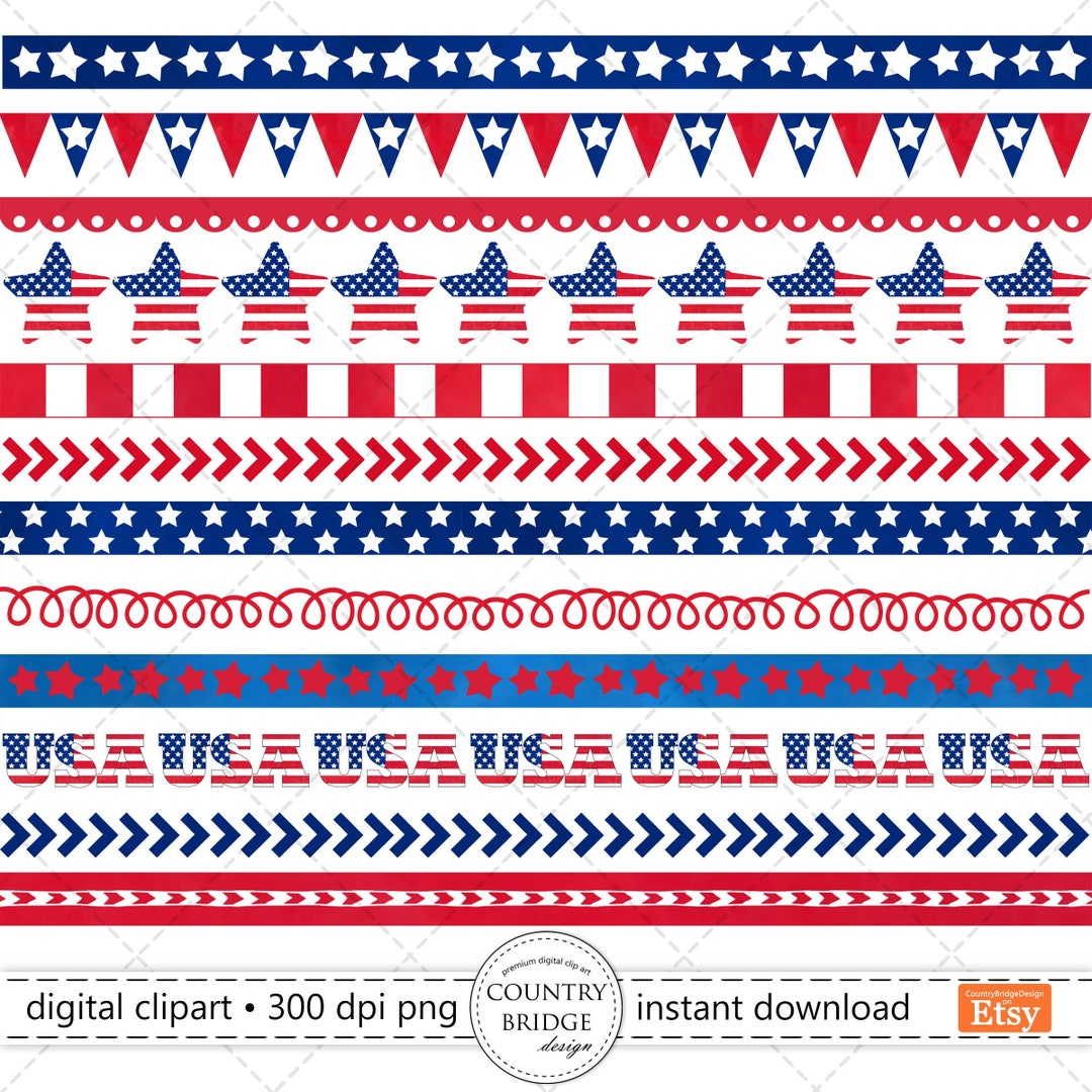 4th of July Clipart, 4th of July Borders, Patriotic Clipart ...