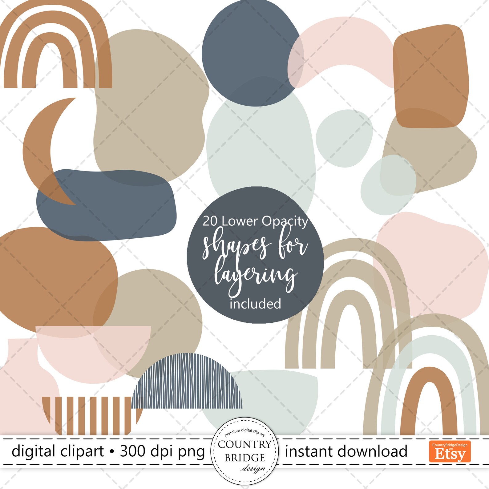Boho Clipart Abstract Boho Clipart Modern Boho Collage - Etsy
