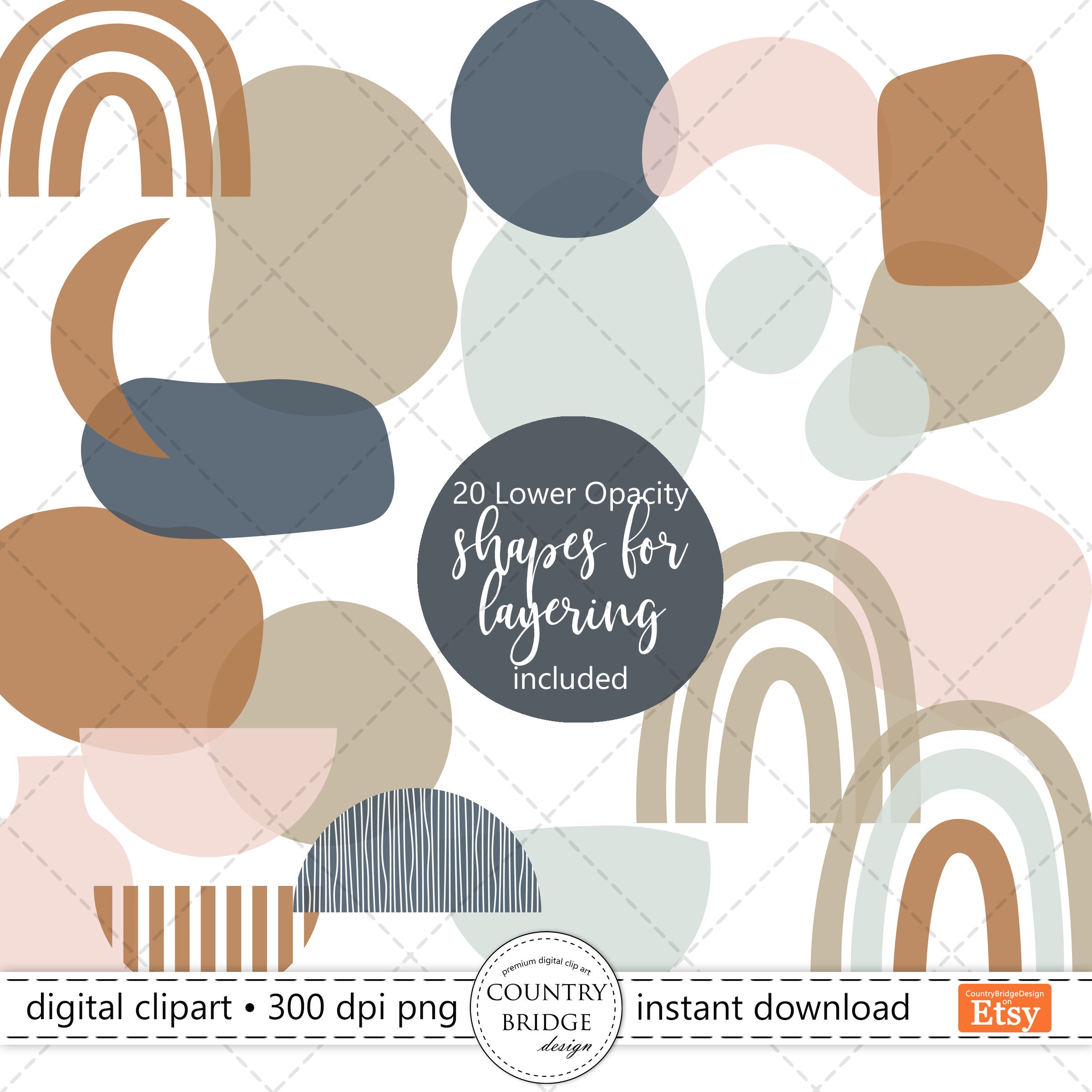 Boho Clipart Abstract Boho Clipart Modern Boho Collage - Etsy UK
