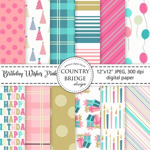 Birthday Girl Clipart and Paper Bundle, Birthday Clipart, Birthday ...