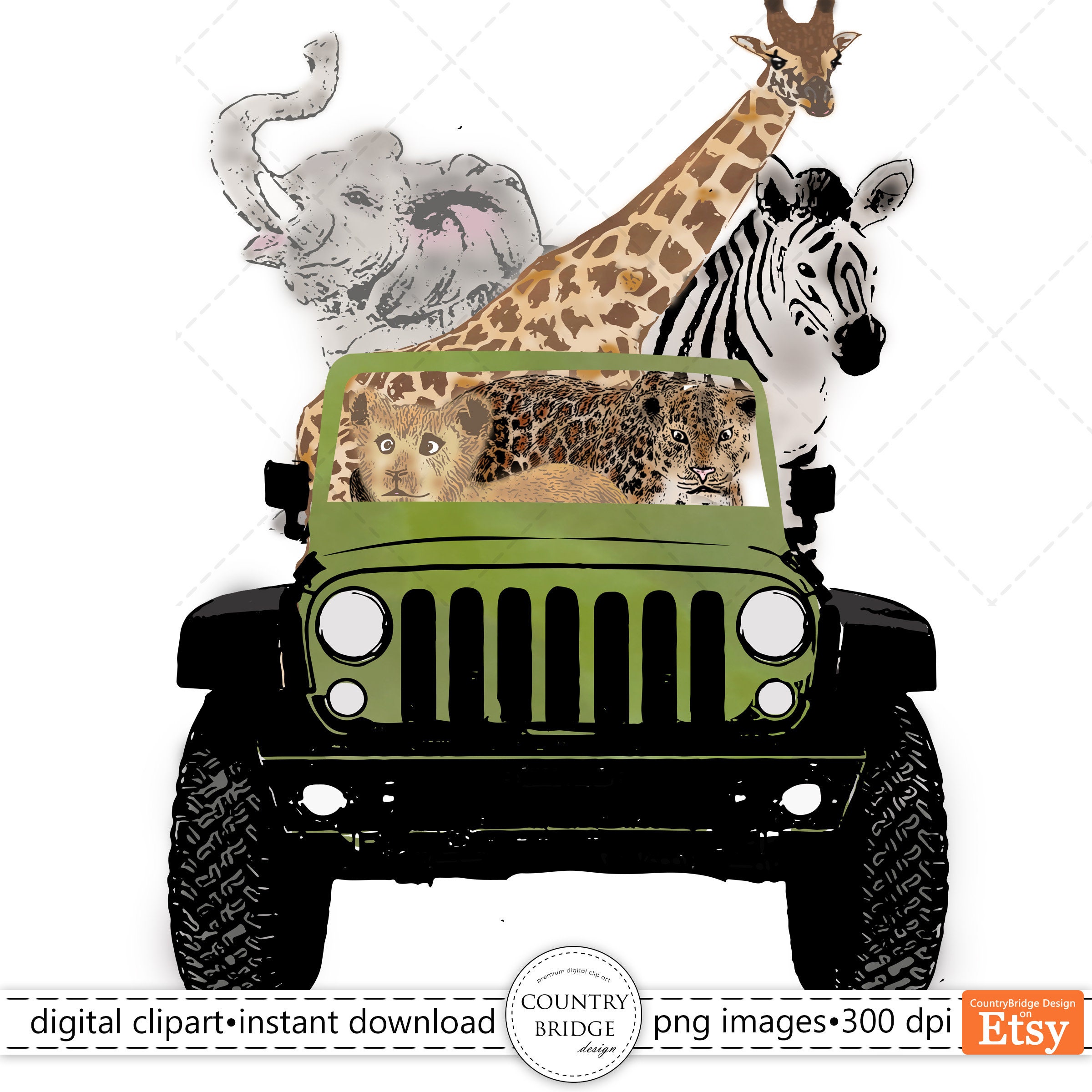 Safari Animal Clip Art Safari Baby Animals Nursery Prints - Etsy UK
