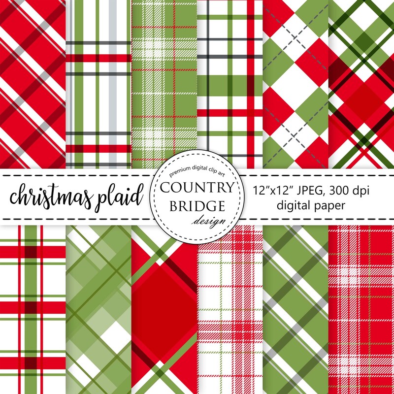Christmas Digital Paper - Etsy