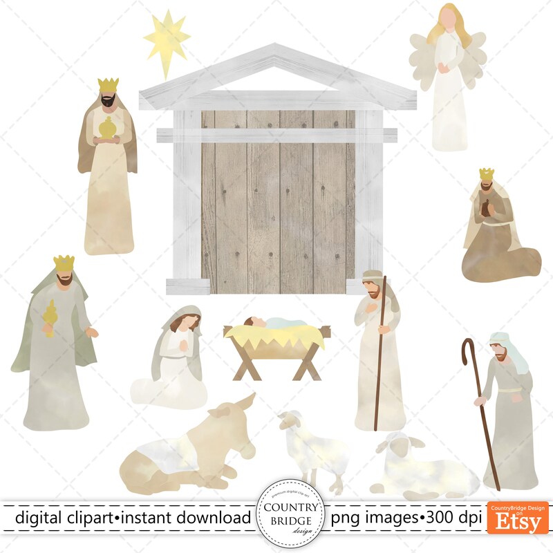 Nativity Clipart - Etsy