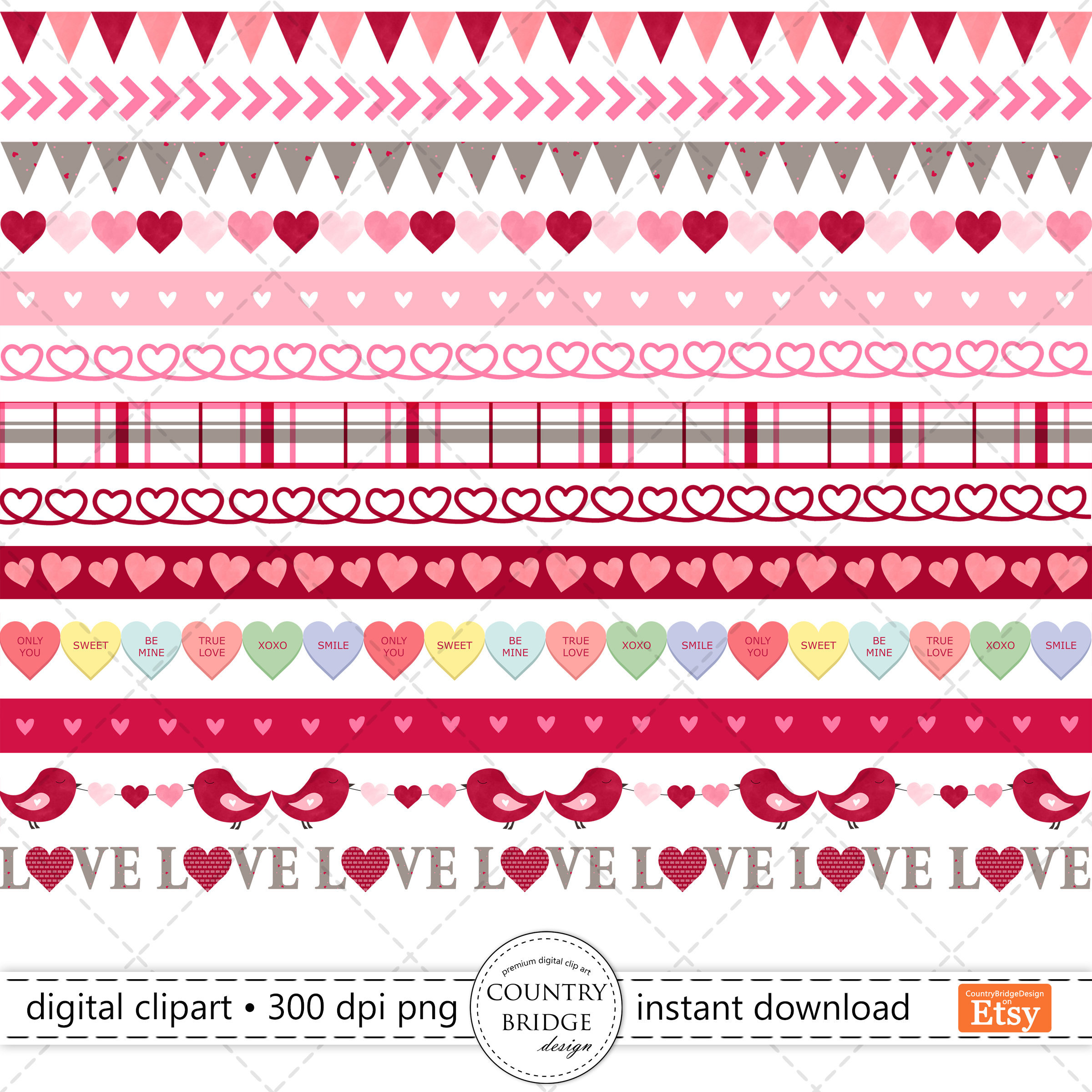 Valentines Day Borders Clip Art