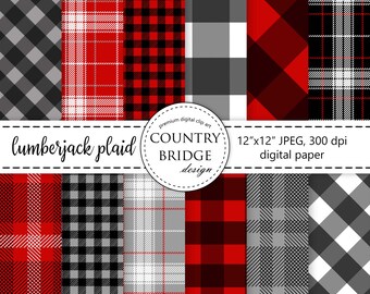 Plaid Black Red | Etsy