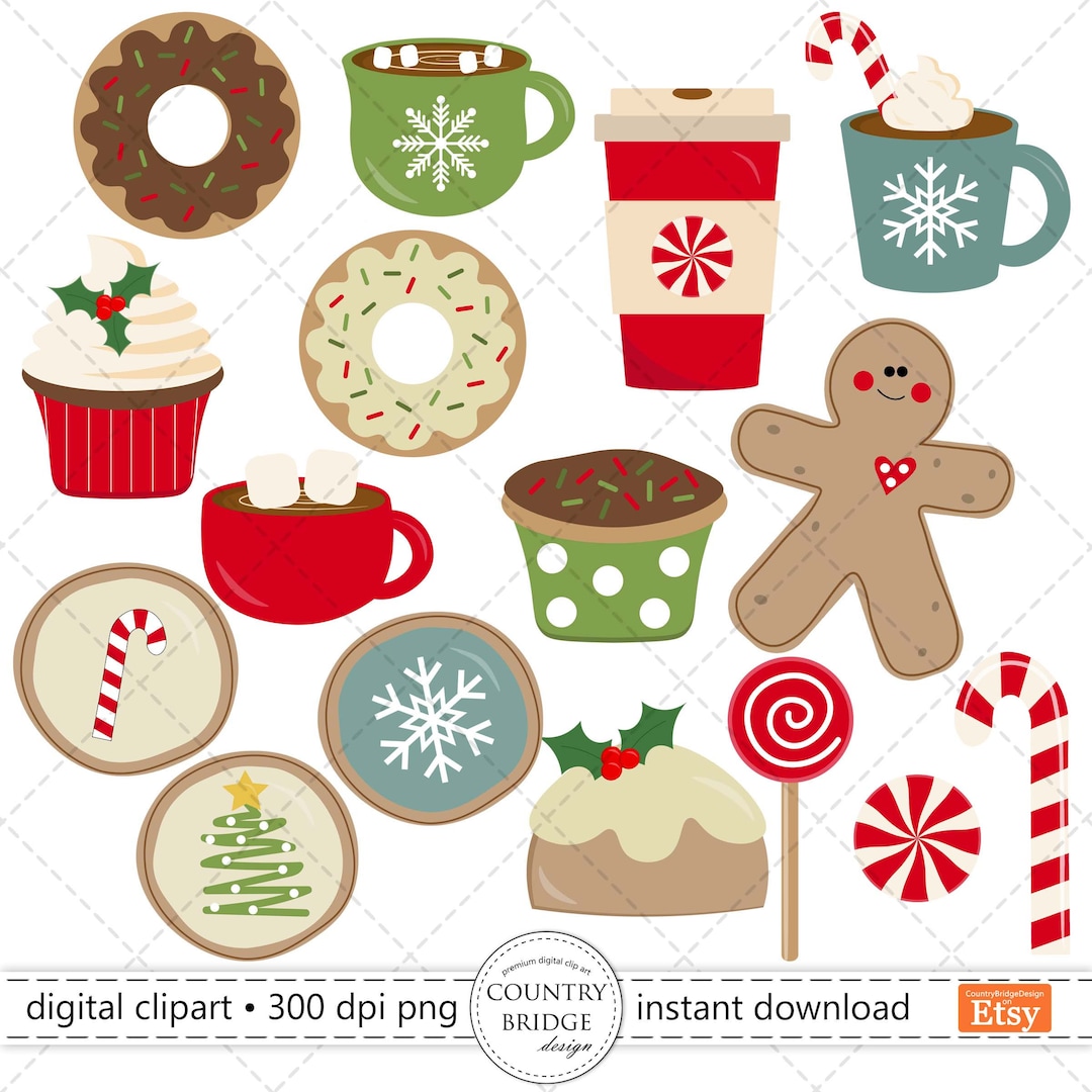 Christmas Treats Clipart, Christmas Donuts and Cookies Clip Art ...