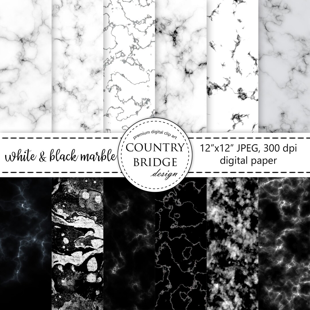 Marble Digital Paper, Marble Texture Digital Paper Set, White Marble ...