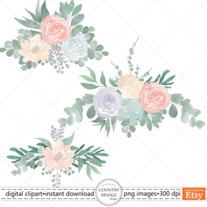 Spring Watercolor Flowers, Watercolor Pastel Floral Clipart, Wedding ...