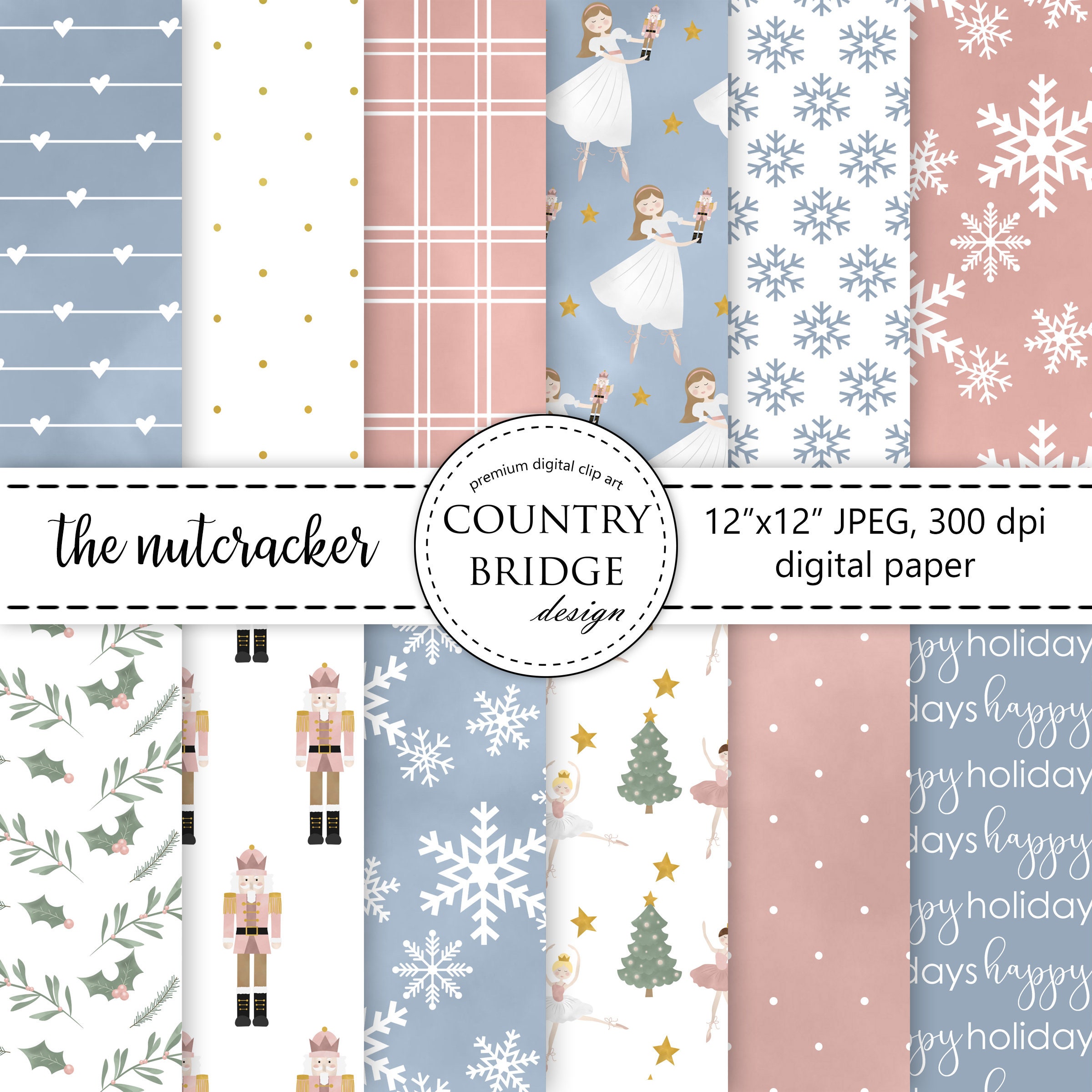 Nutcracker Digital Paper Christmas Digital Paper Ballet - Etsy