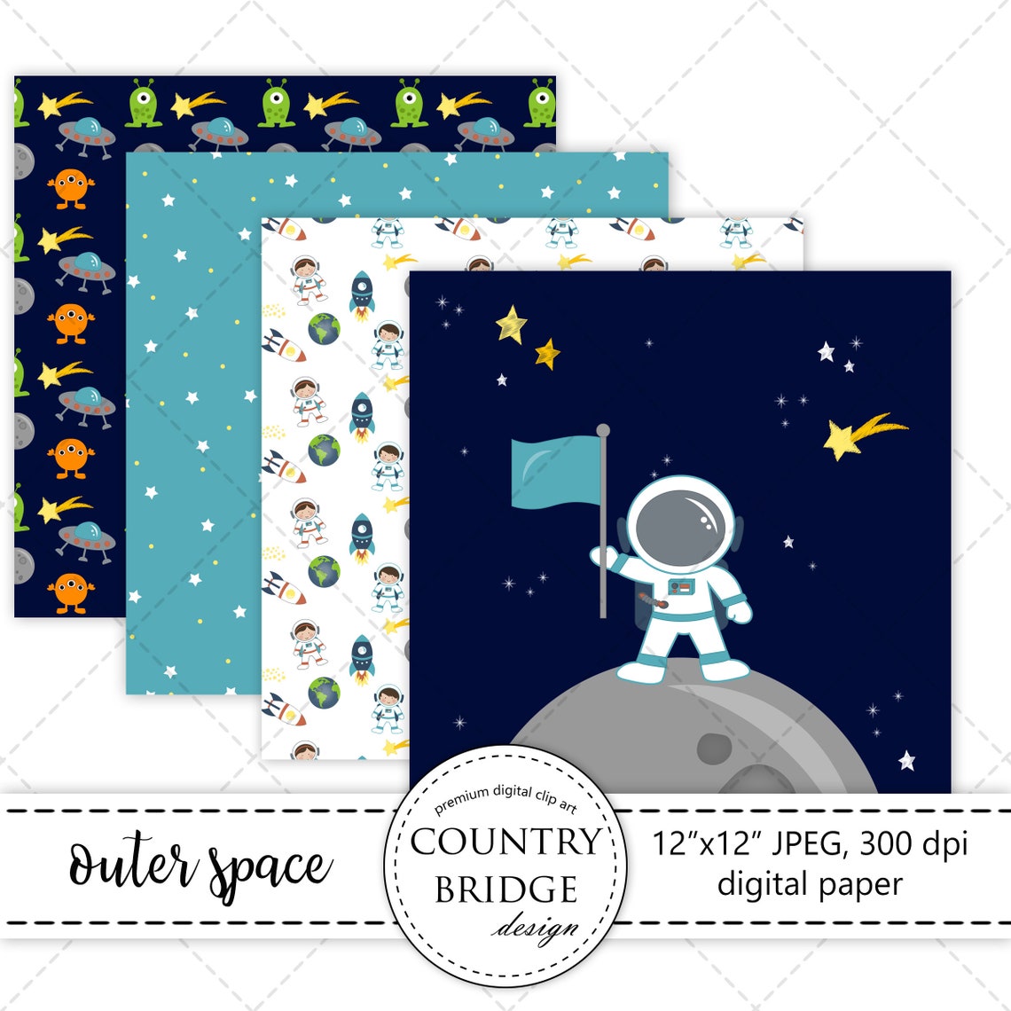 Space Digital Paper Outer Space Digital Paper Set Space - Etsy
