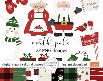 North Pole Printable Digital Clipart Set - Etsy UK
