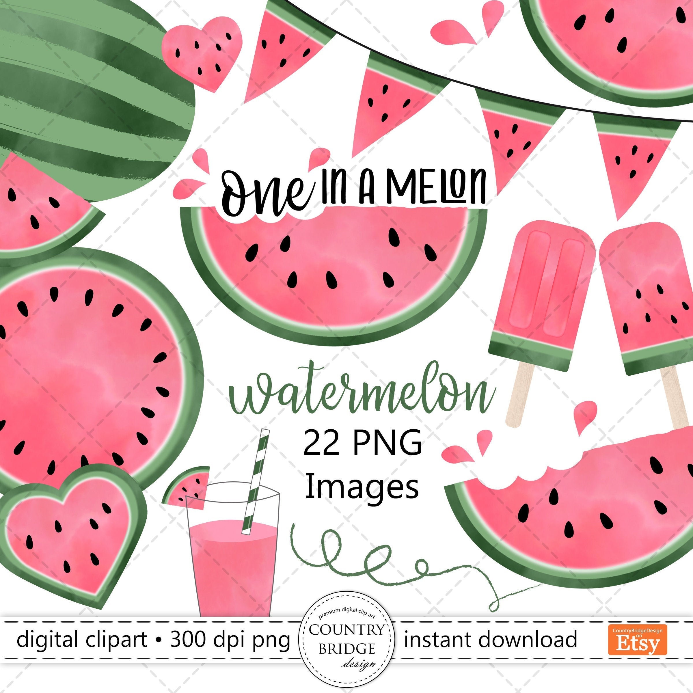 Watermelon Clipart Watercolor Watermelon Clip Art Summer - Etsy Canada