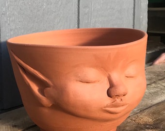 Terra Cotta Face Planter | Etsy