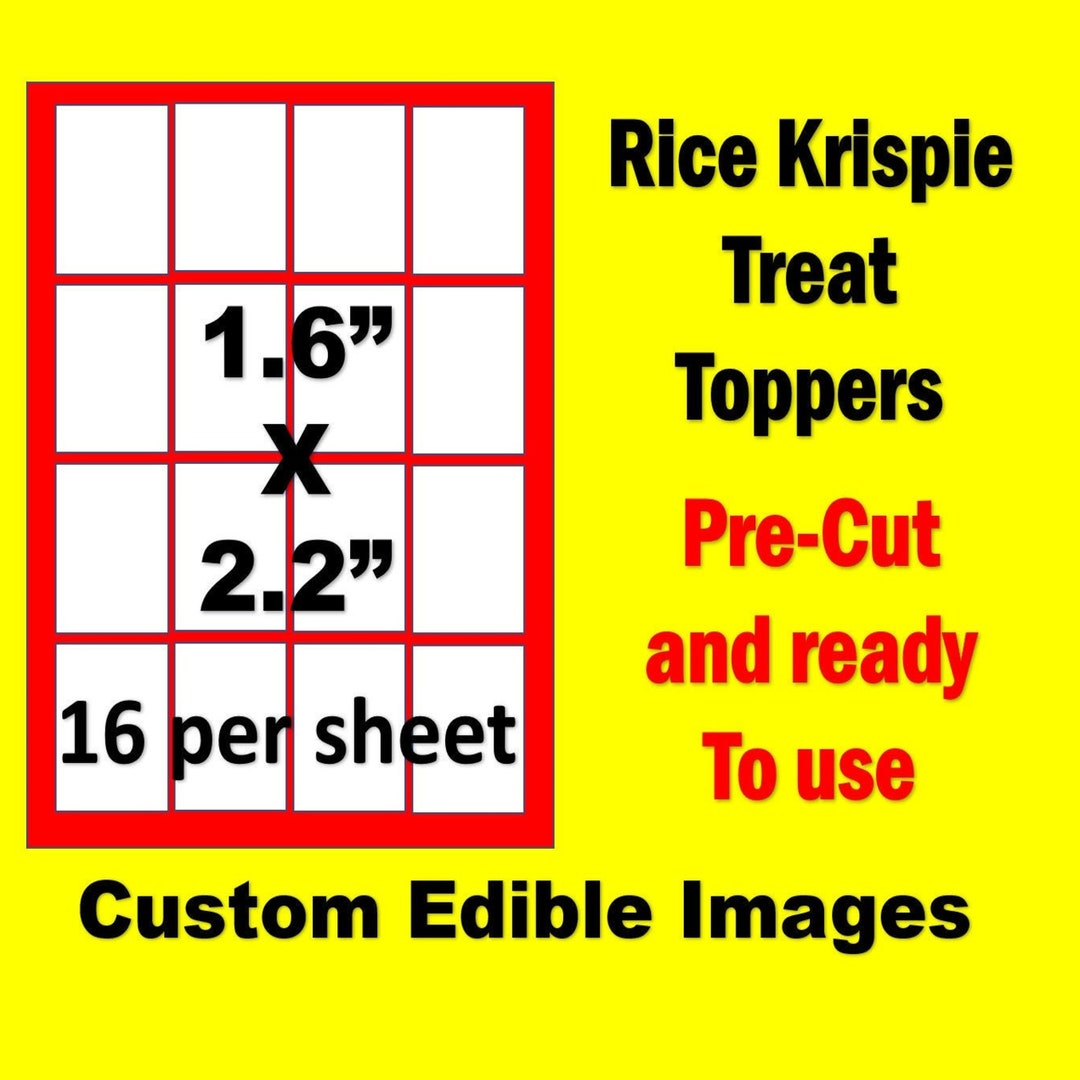 Custom Edible Image Toppers for Rice Krispies. Pre-cut Edible Stickers ...