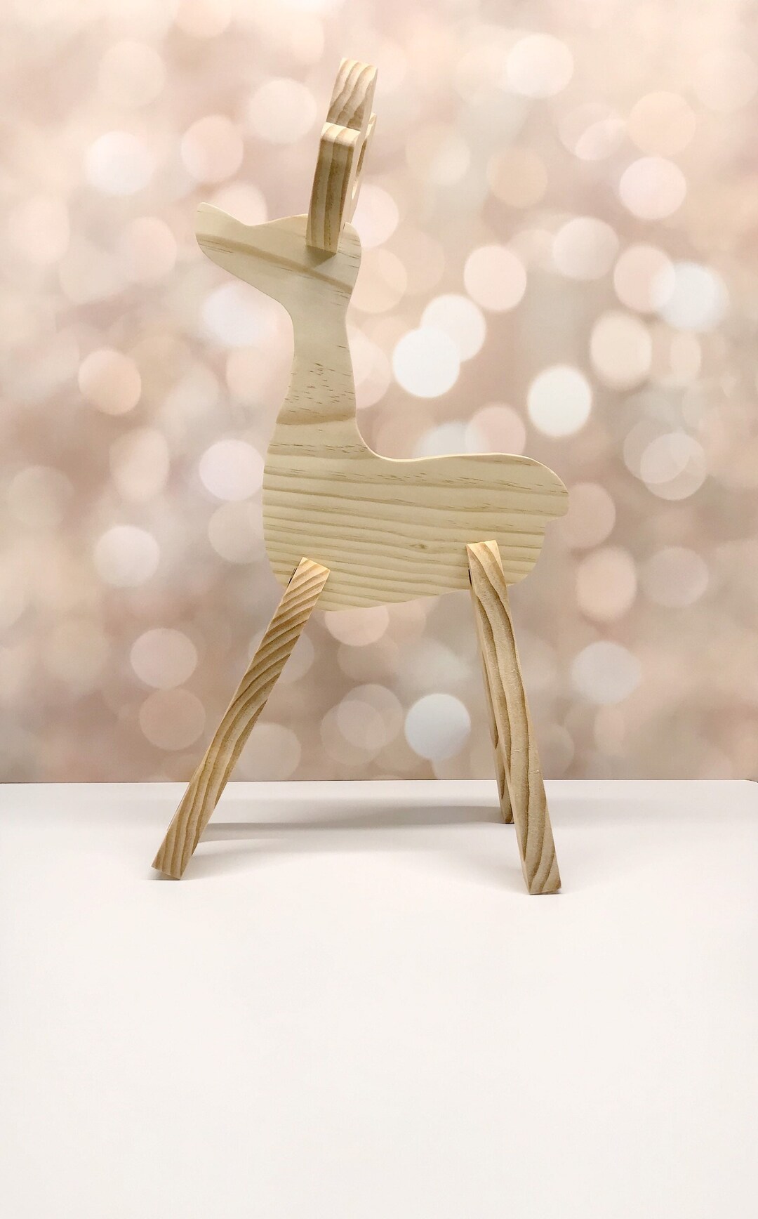 Wood Reindeer Decoration, Tabletop Christmas Decor, Handmade Reindeer ...