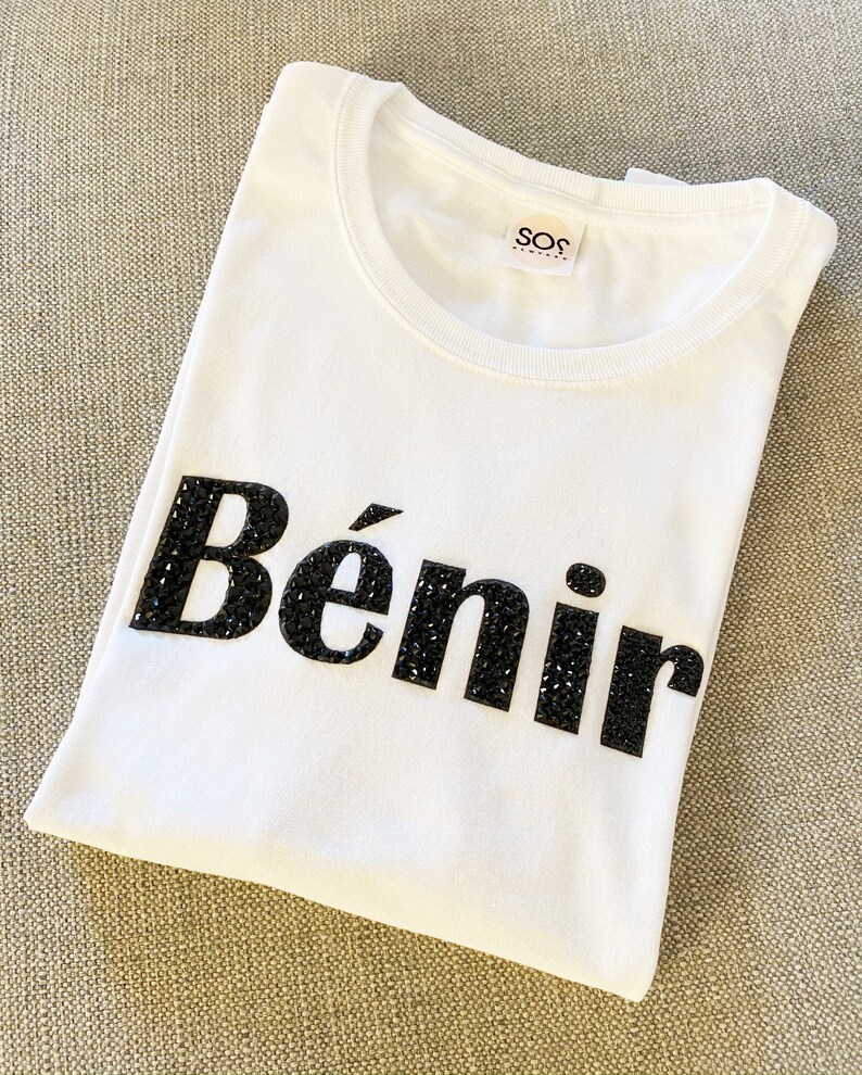 Rhinestone Casual Bénir T-shirt - Etsy