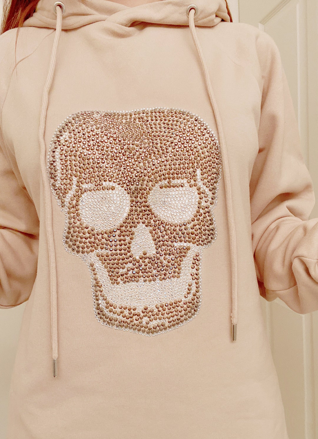 Beautifully Shiny Rhinestone Skull Hoodie Dress S/M Size - Etsy