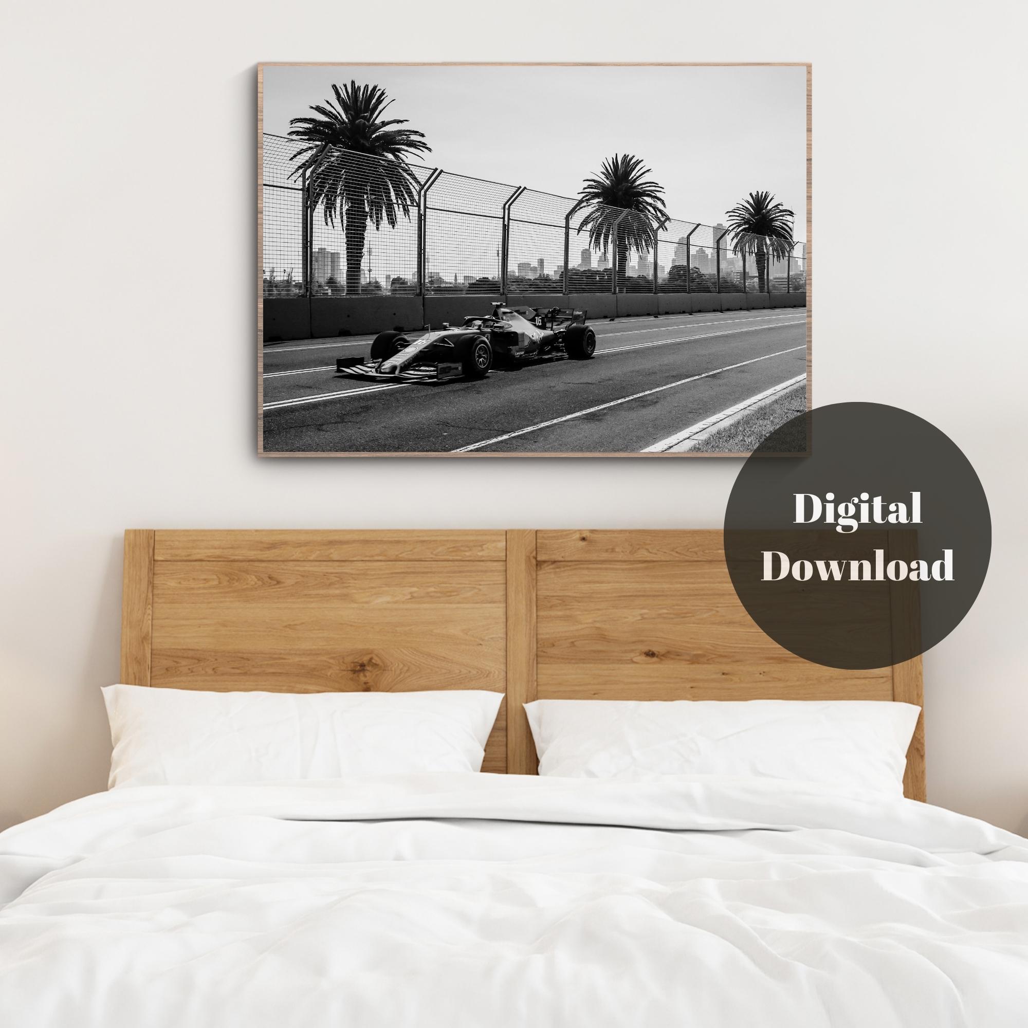 Ferrari F1 Poster, Formula One Print, Scuderia Ferrari F1 Car Art, B&W ...