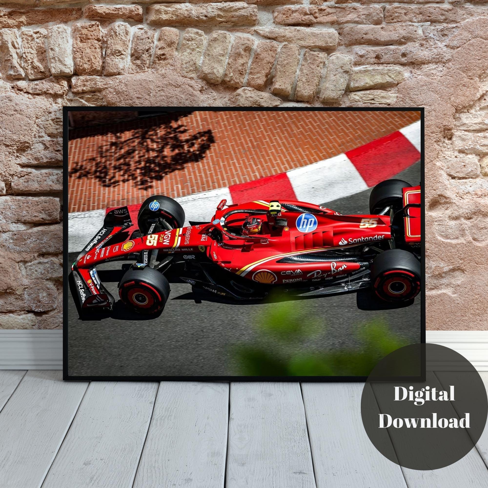 Ferrari F1 Poster, Formula One Print, Ferrari Car Wall Art, Minimalist ...